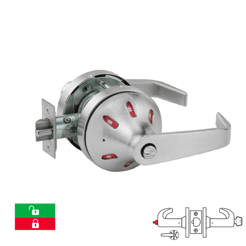 Sargent 60-V03-10XG05-VSLL Office Function Cylindrical Indicator Lock,